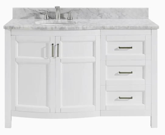 allen + roth Moravia 48-in White Undermount Single Sink Bathroom Vanit ...