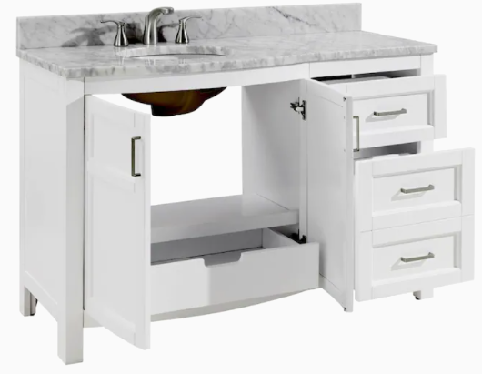 allen + roth Moravia 48-in White Undermount Single Sink Bathroom Vanit ...